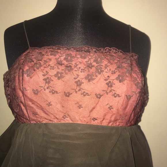 Miss Elliette | Dresses | Vintage Miss Elliette Brown Chiffon Dress ...